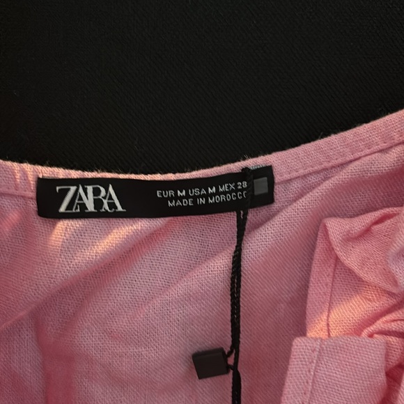 Zara | Dresses | Zara Linen Blend Mini Ruffle Dress Smocked | Poshmark